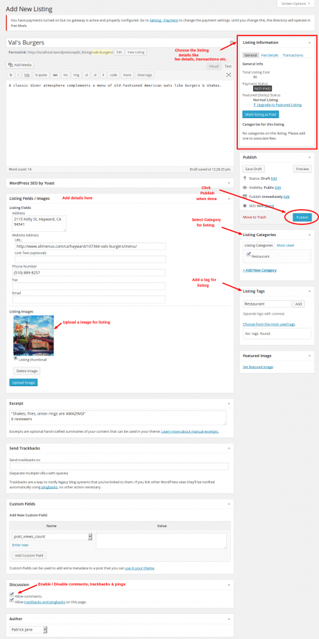How to use WP Business Listing